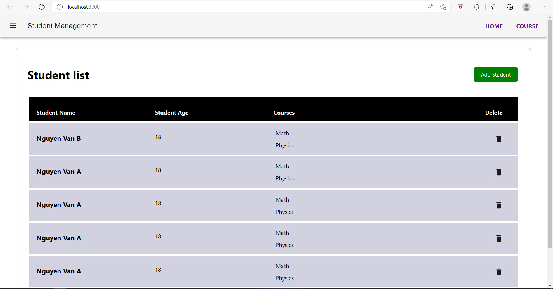 GitHub - thanhduycao/BENIT-StudentCourseProject: Practice fullstack project with Backend ...
