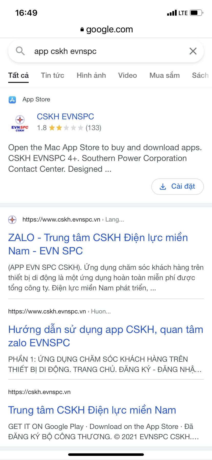 Hướng dẫn cài đặt App CSKH EVNSPC
